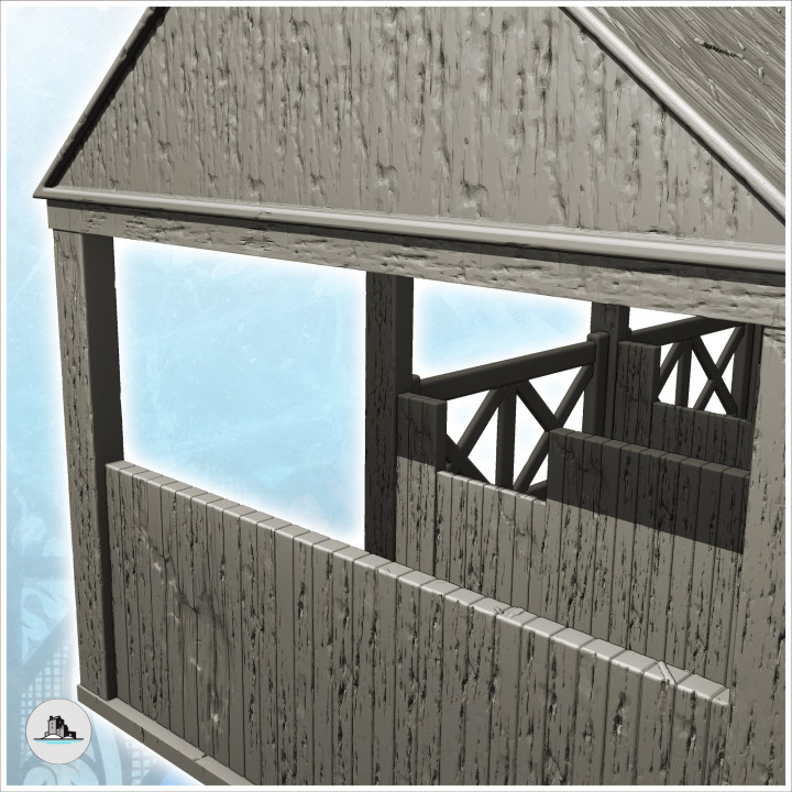 3D Printable Wooden stable with thatched roof (13) - Medieval Gothic ...