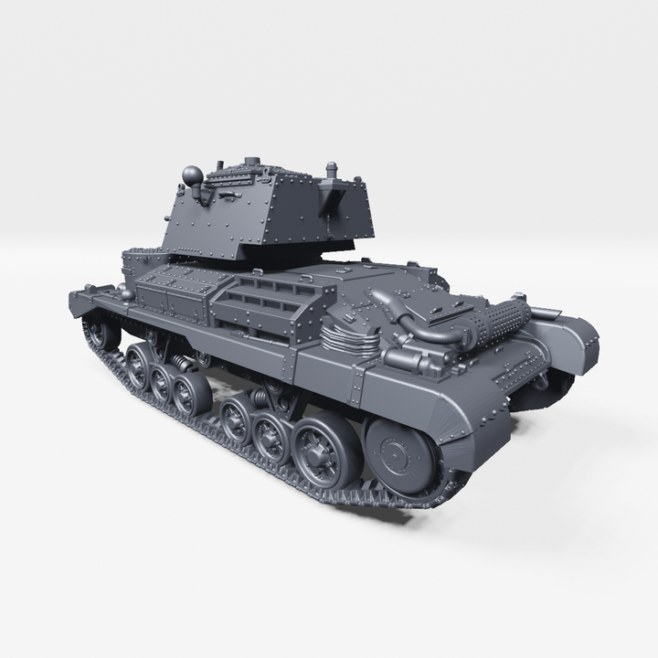 3D Printable Cruiser tank A9 Mk.I (UK, WW2) by Wargame3d