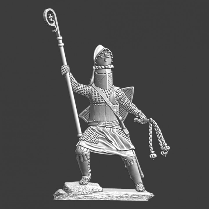 3D Printable Medieval fighting bishop by Northern Crusades Miniatures