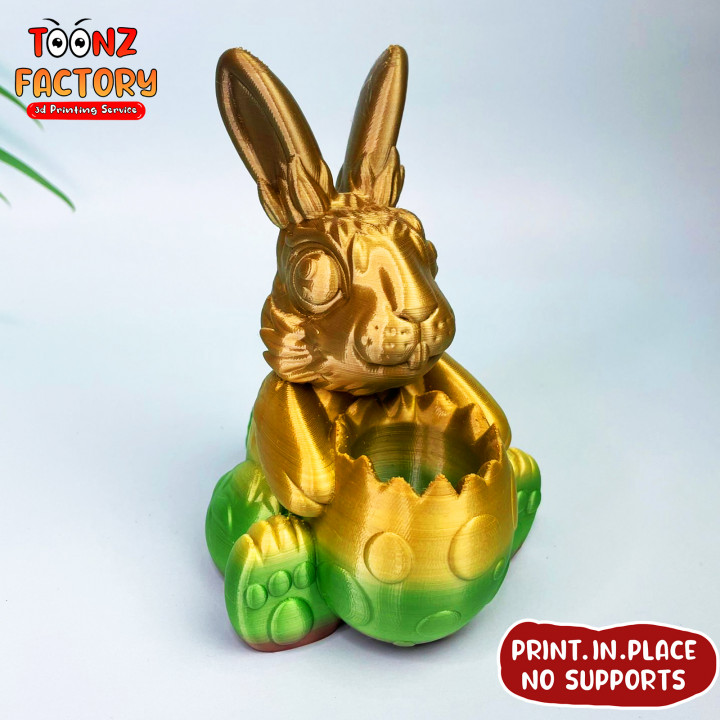 3D Printable RABBIT PEN HOLDER by Toonz Factory