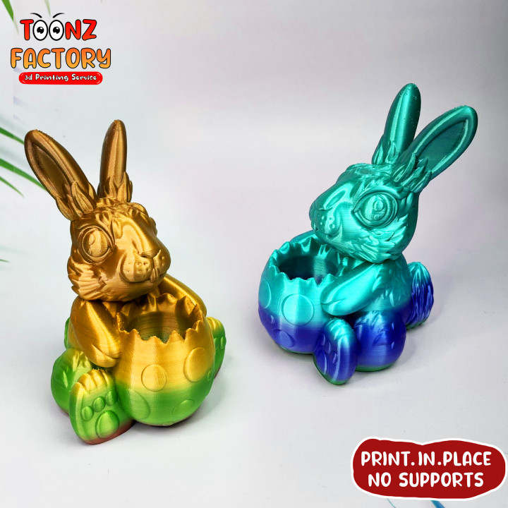 3D Printable RABBIT PEN HOLDER by Toonz Factory