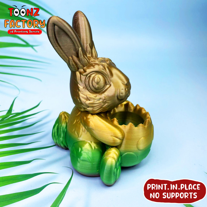 3D Printable RABBIT PEN HOLDER by Toonz Factory