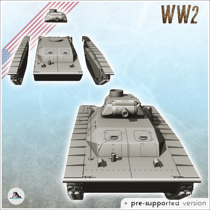 3D Printable LVTA-4 american amphibious landing craft (3) - USA US Army ...