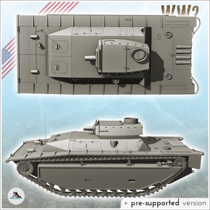 3D Printable LVTA-4 american amphibious landing craft (3) - USA US Army ...