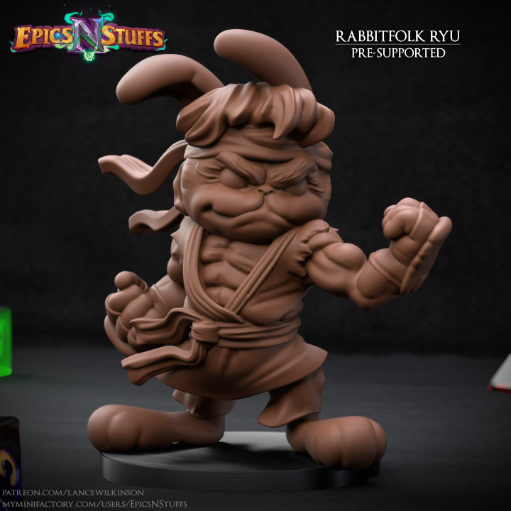 3D Printable Rabbitfolk Ryu Miniature, Pre-Supported by Epics N Stuffs