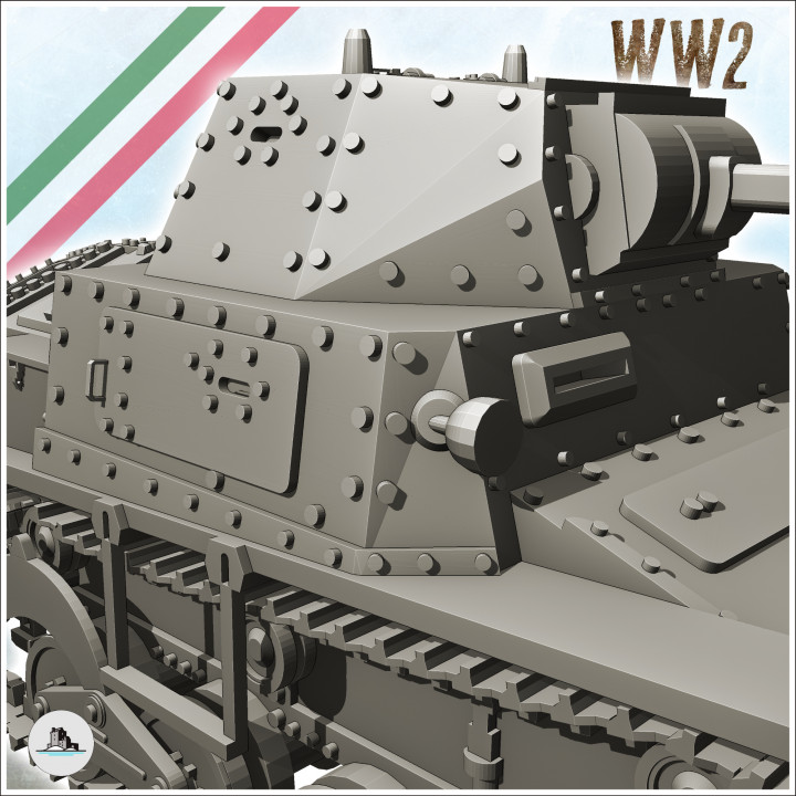 3D Printable Fiat-Ansaldo L6-40 Italian light tank - Italy WW2 World ...