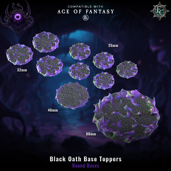 3D Printable Black Oath Base Toppers - Round and Square by Fleshcraft ...