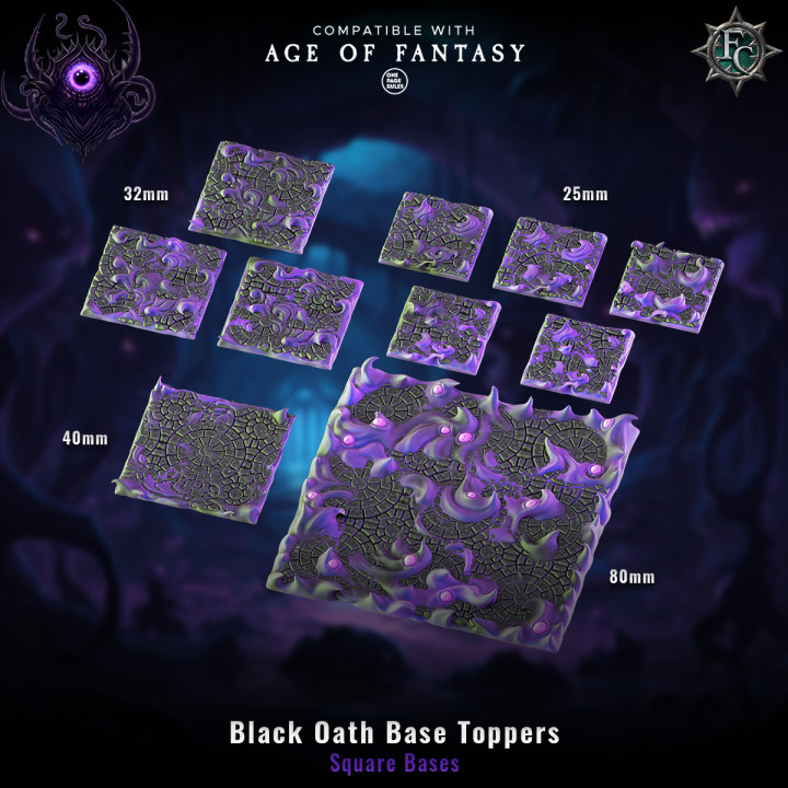 3D Printable Black Oath Base Toppers - Round and Square by Fleshcraft ...
