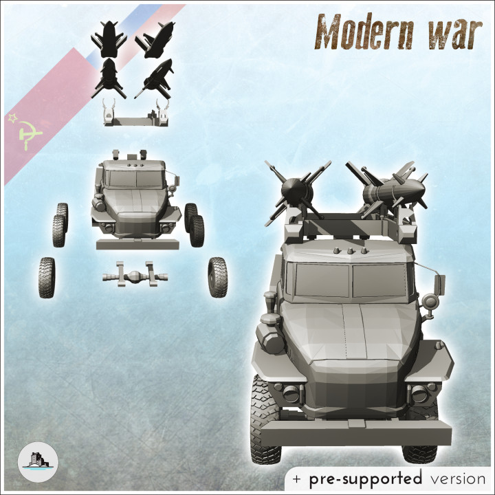 3D Printable S-125 Neva Pechora SA-3 Goa SAM missiles truck - Soviet ...