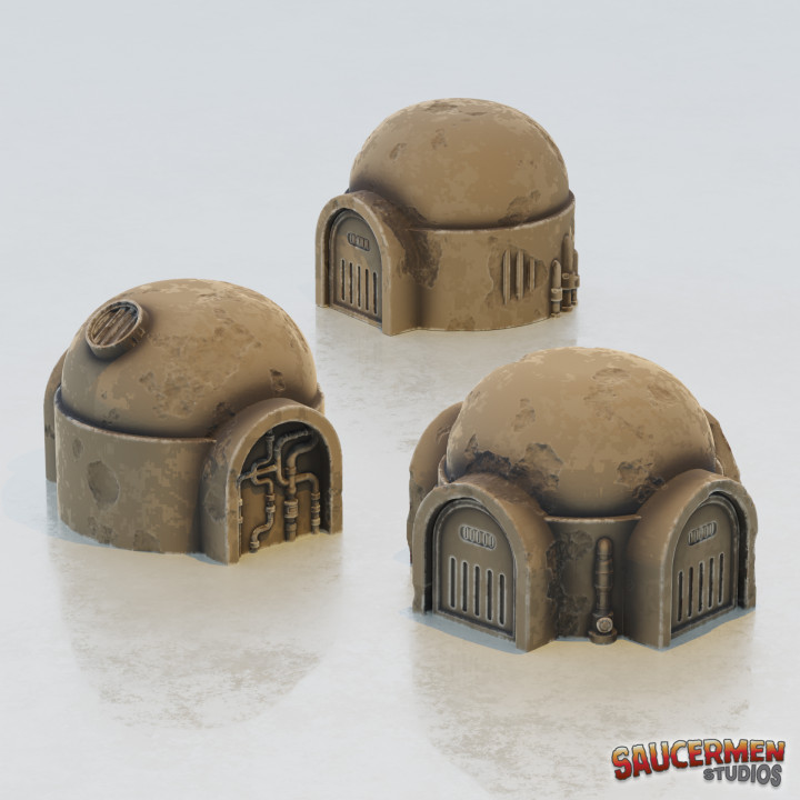 3D Printable Desert Settlement – Huts by Saucermen Studios