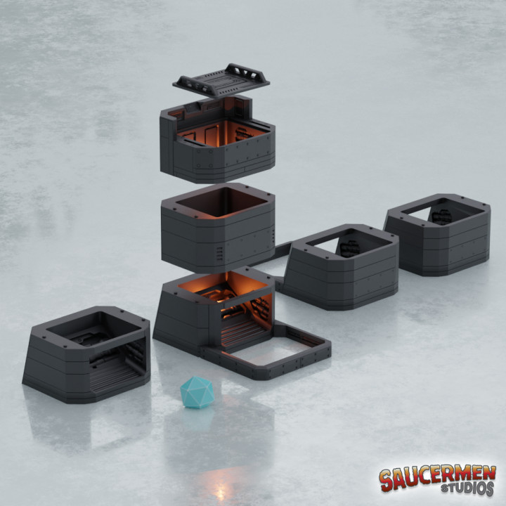 3D Printable City Walls – Modular Dice Tower by Saucermen Studios