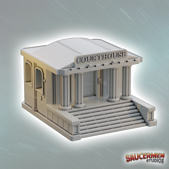 3D Printable Modern Buildings – Courthouse by Saucermen Studios