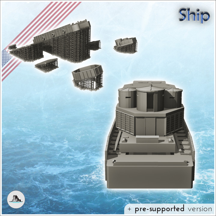 3D Printable LMC-6 Armored Troop Carrier ATC LCM Tangos river boat ...