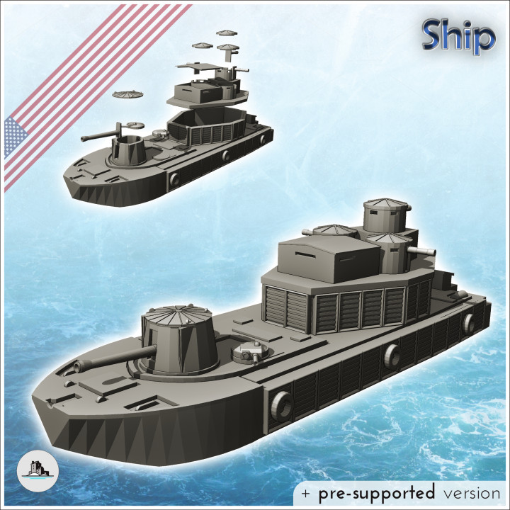 3D Printable LCM-6 ATC CCB Charlie Monitor river boat - Vietnam War An ...