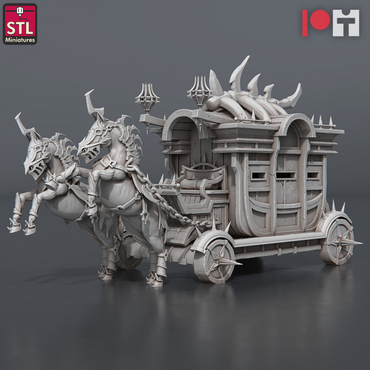 3D Printable Dragon Hunters Wagon by STL Miniatures