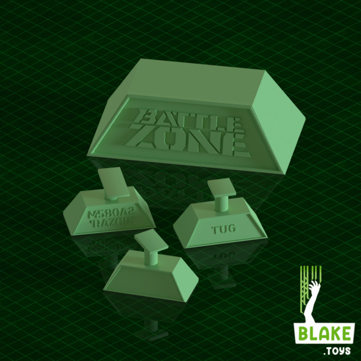 3D Printable The Battlezone Project - Plaque and stands by blake.toys