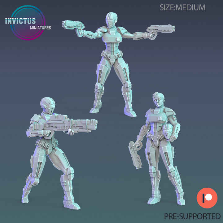 3D Printable Galactic Police Female Set / Alien Ship Officer / Warship ...