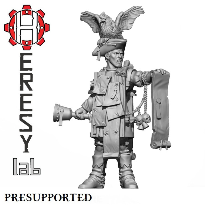 3D Printable AX013 Gherard the town cryer by HeresyLab