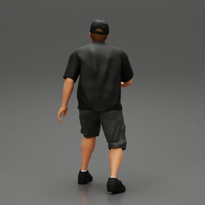 3D Printable Man bent over while walking in cap by 3DGeschaft ...