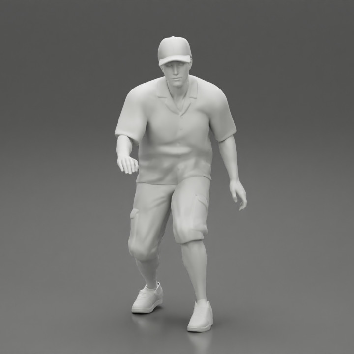 3D Printable Man bent over while walking in cap by 3DGeschaft ...