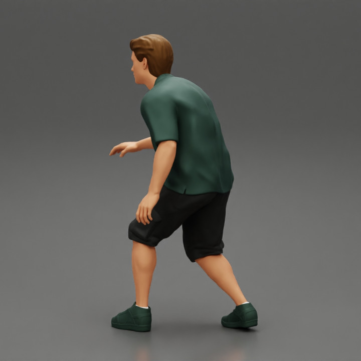 3D Printable Man bent over while walking by 3DGeschaft Miniatures Figures