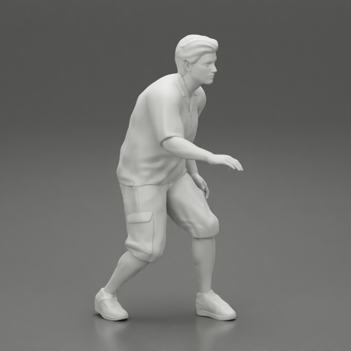 3D Printable Man bent over while walking by 3DGeschaft Miniatures Figures