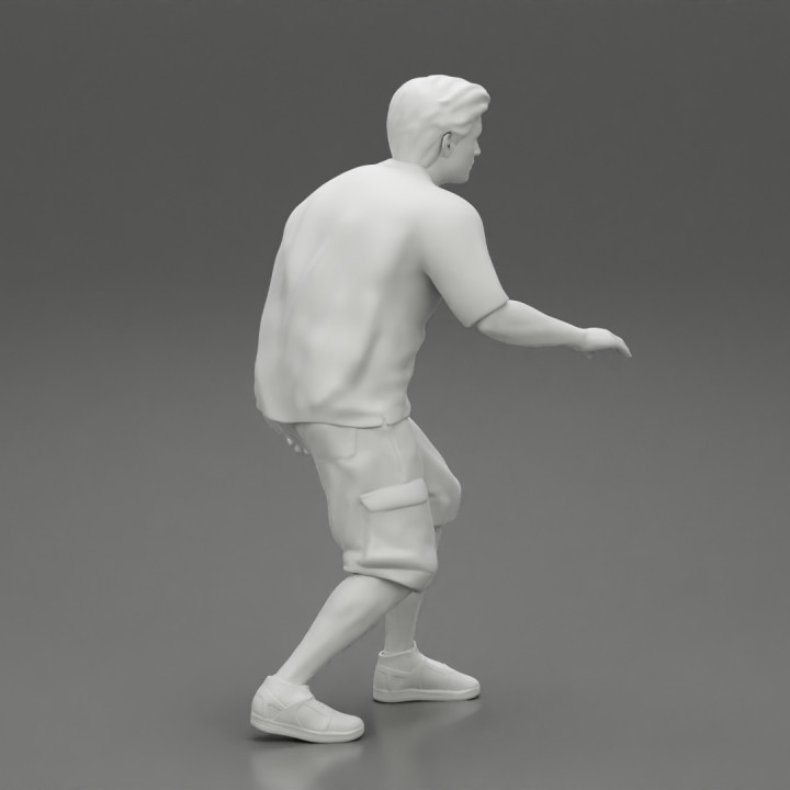 3D Printable Man bent over while walking by 3DGeschaft Miniatures Figures