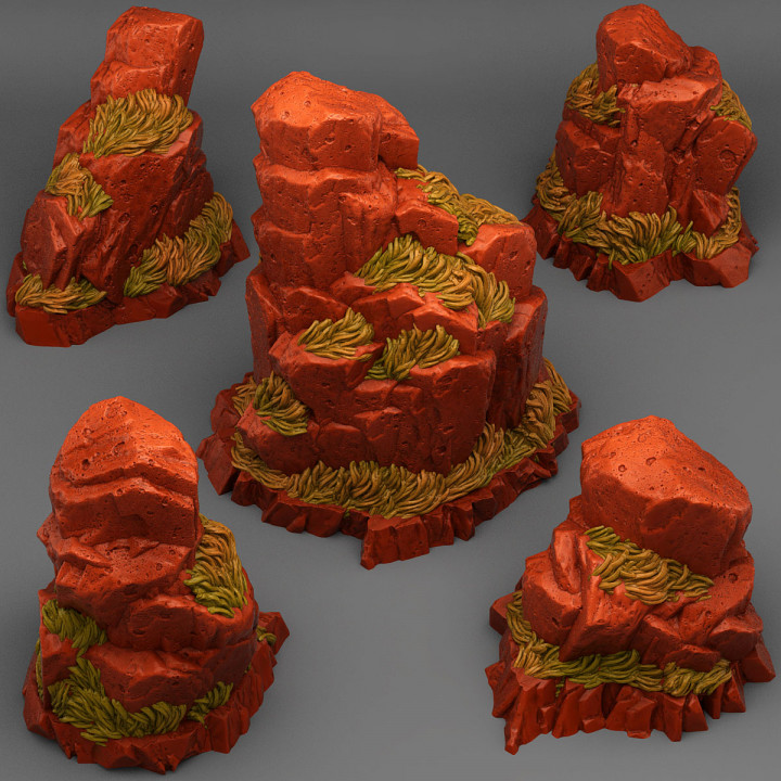 3D Printable RED GIANT ROCKS by Fantastic Plants And Rocks