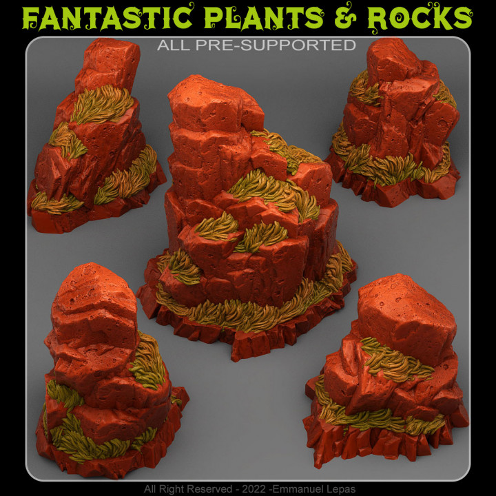3D Printable RED GIANT ROCKS by Fantastic Plants And Rocks