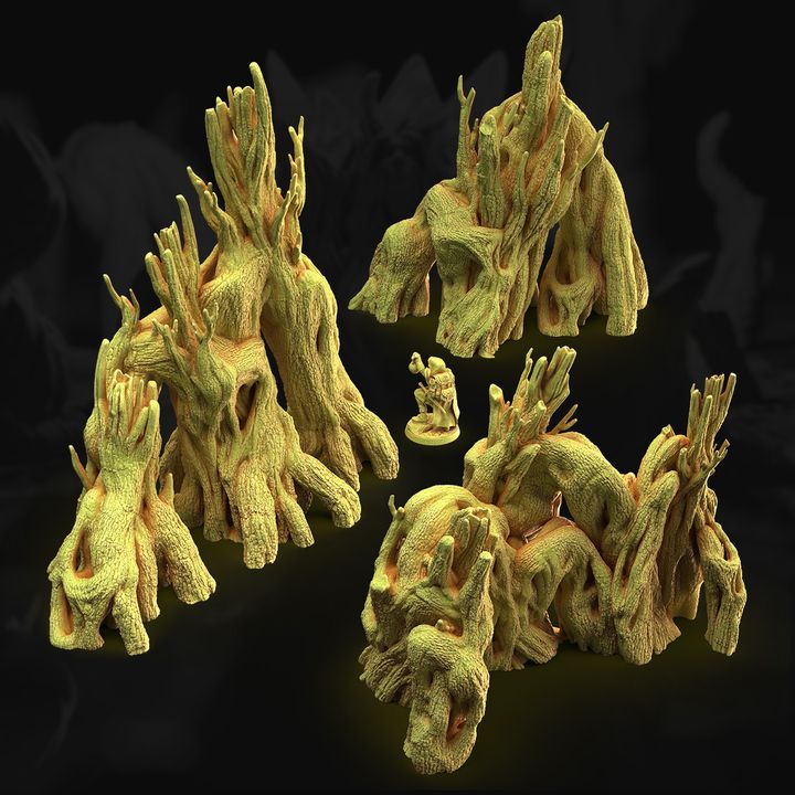 3D Printable Swamp Tree Walls by 3DHexes