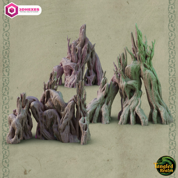3D Printable Swamp Tree Walls by 3DHexes