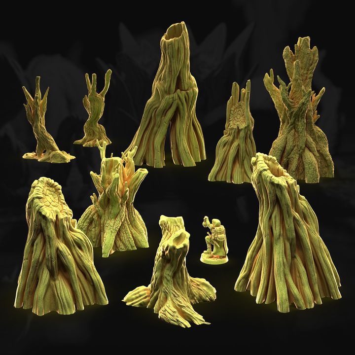 3D Printable Swamp Trees Set by 3DHexes
