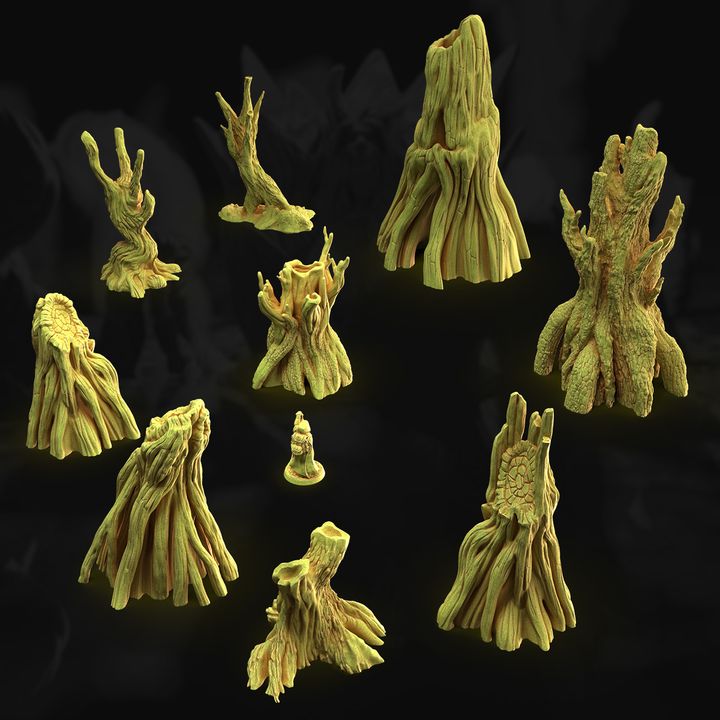 3D Printable Swamp Trees Set by 3DHexes