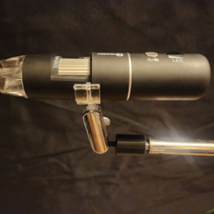 3D Printable Microphone stand microscope adapter by Chris Reynolds