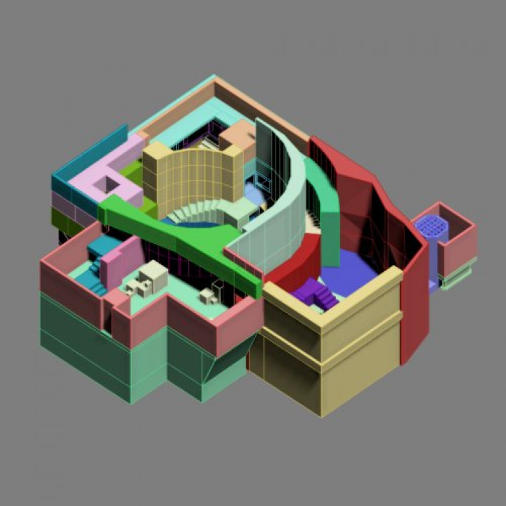 3D Printable Quake 2 - The Edge (Q2DM1) by blake.toys