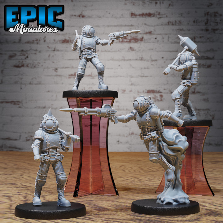3d Printable Pressure Diver Set Underwater War Construct Water