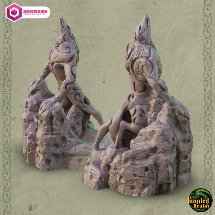 3D Printable Statue of the Cursed Ones by 3DHexes