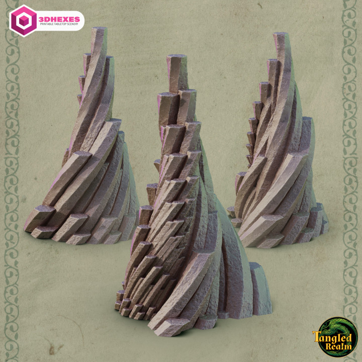 3D Printable Basalt Rocks - Spire by 3DHexes