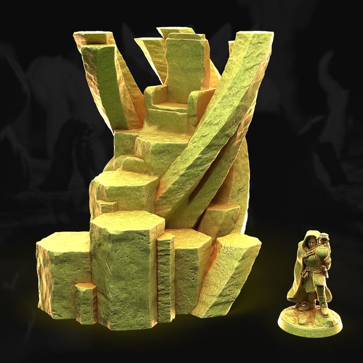 3D Printable Basalt Rocks - Throne by 3DHexes