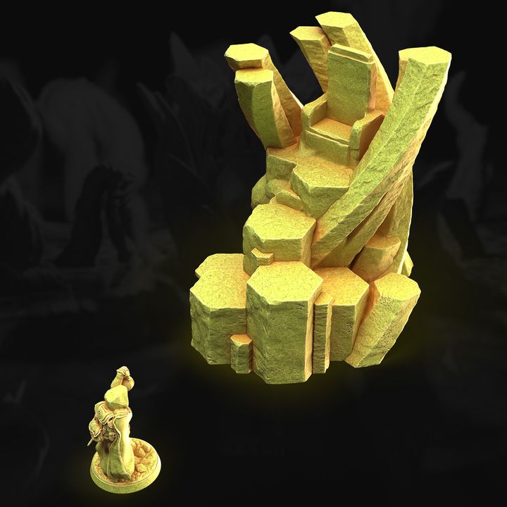 3D Printable Basalt Rocks - Throne by 3DHexes
