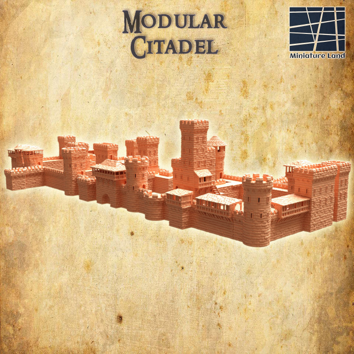3D Printable Modular Citadel - Tabletop Terrain - 28 MM by MiniatureLand
