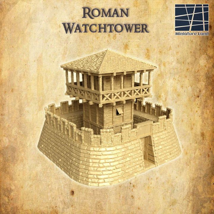 3D Printable Roman Watchtower - Tabletop Terrain - 28 MM by MiniatureLand