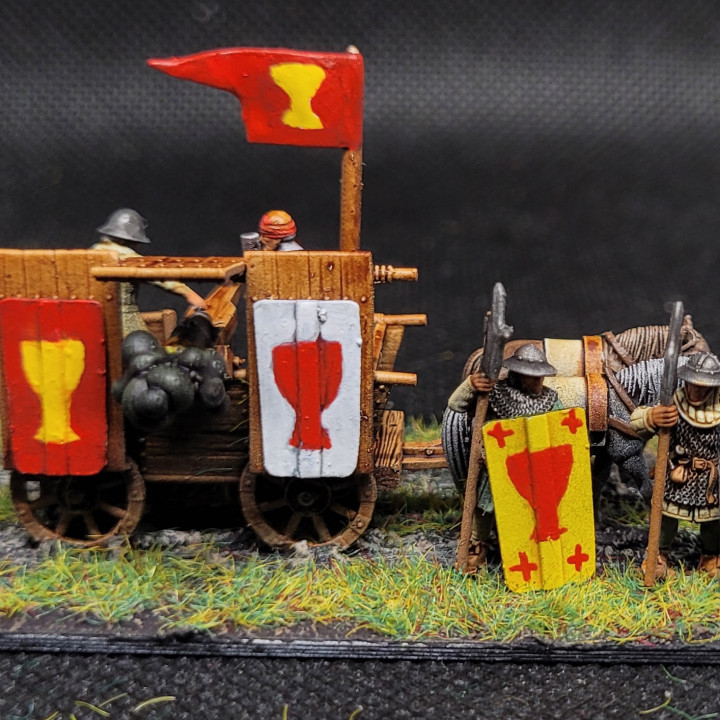 3D Print of Medieval Hussite War wagon firing w. crew by jakubbures