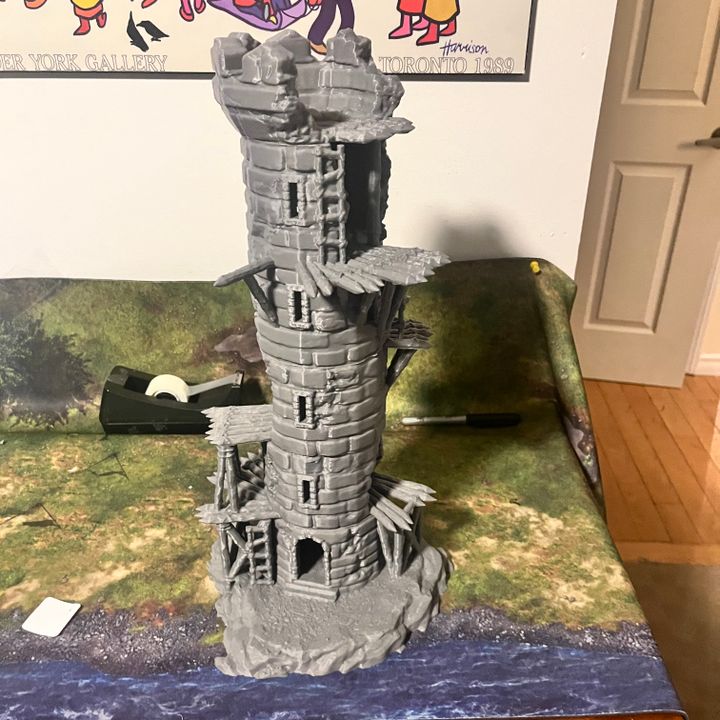 3D Print of Infested Lookout Tower - Tabletop Terrain - 28 MM by Ndpascoe