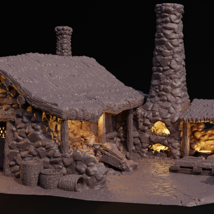 3D Printable Smelter House - Tabletop Terrain - 28 MM by MiniatureLand