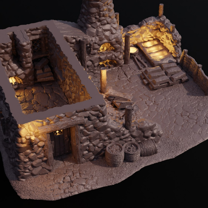 3D Printable Smelter House - Tabletop Terrain - 28 MM by MiniatureLand