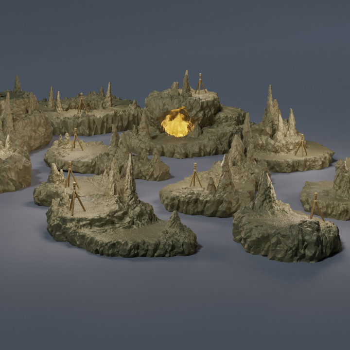 3D Printable Raised Caverns - Tabletop Terrain - 28 MM by MiniatureLand