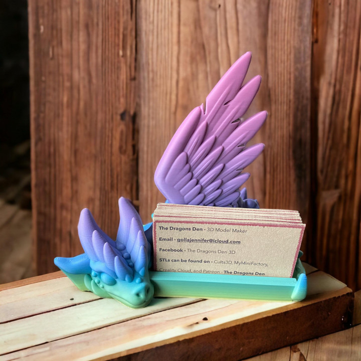 3D Printable Dragon Business Card Holder by The Dragon's Den