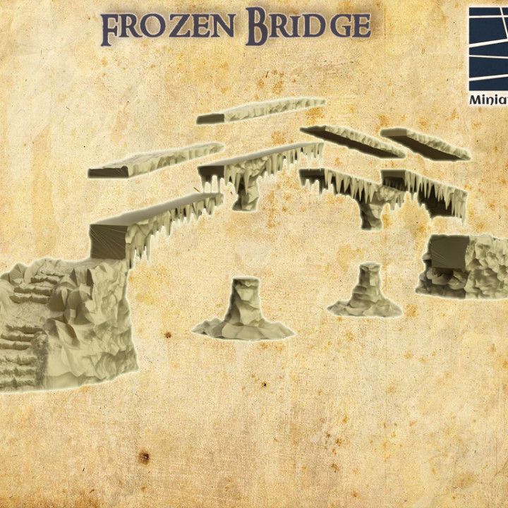 3D Printable Frozen Bridge - Tabletop Terrain - 28 MM by MiniatureLand