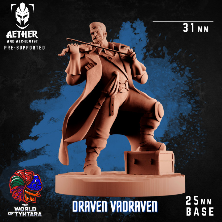 3D Printable Draven Vadraven - Human Sailor Bard by Aether and Alchemist